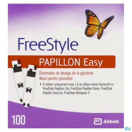 Freestyle Papillon Easy bandelette électrode 100 | Diabète
